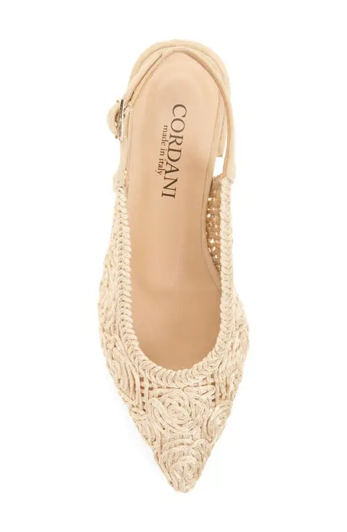 Cordani Nika Woven Raffia Slingback Flats