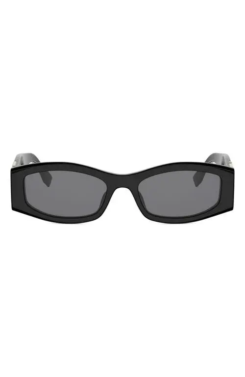 Fendi Forever Rectangular Sunglasses - Shiny Black/smoke