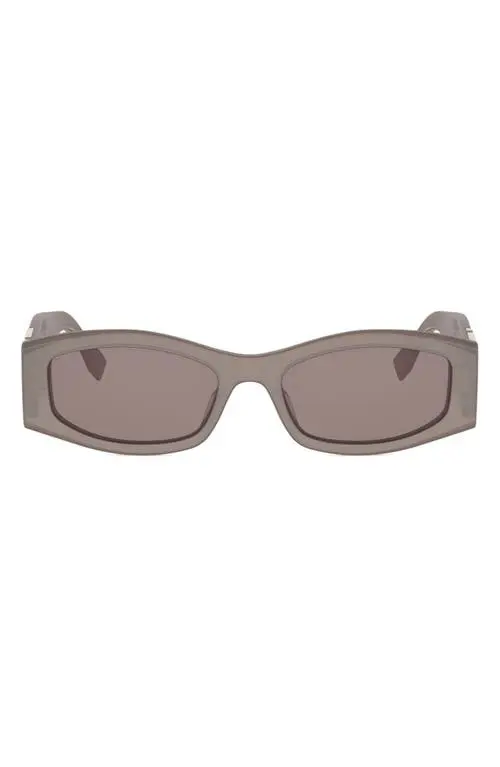 Fendi Forever Rectangular Sunglasses - Shiny Dark Brown/brown