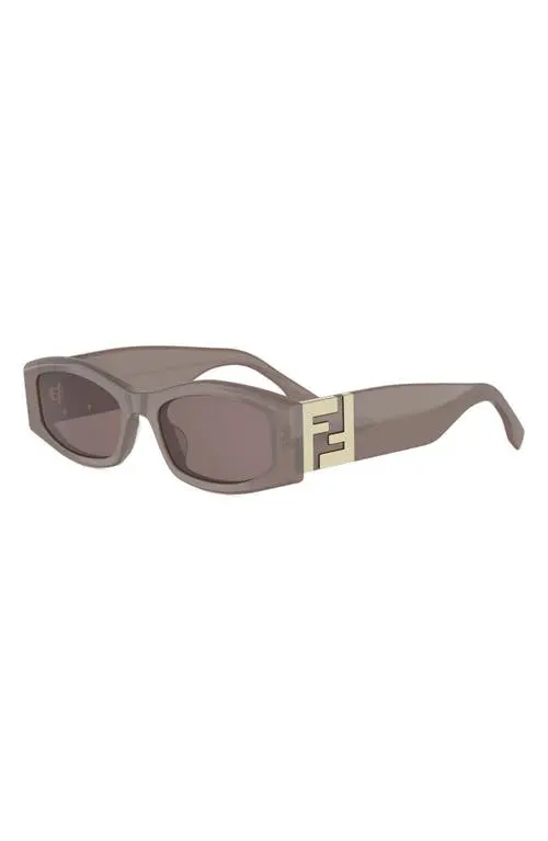 Fendi Forever Rectangular Sunglasses - Shiny Dark Brown/brown