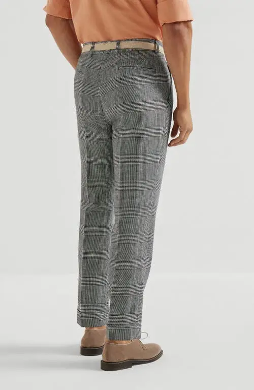 Brunello Cucinelli Prince Of Wales Patterned Trousers - Black