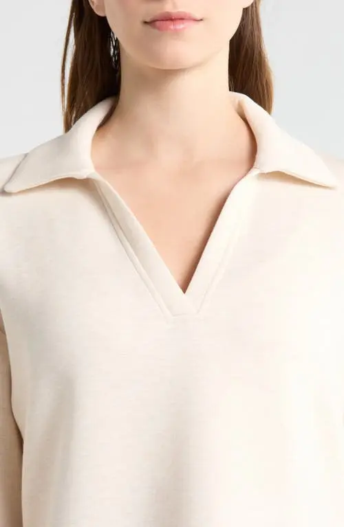 Spanx Airessentials Polo Sweatshirt - Oatmeal Heather