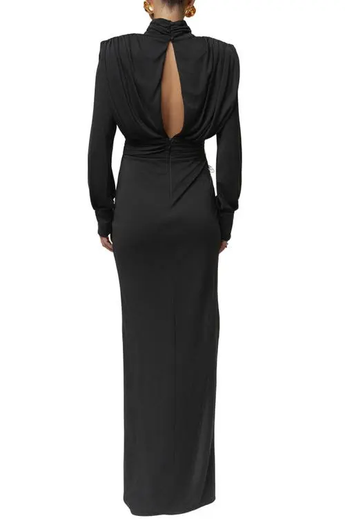 JLUXLABEL Radiance Long Sleeve Gown - Black