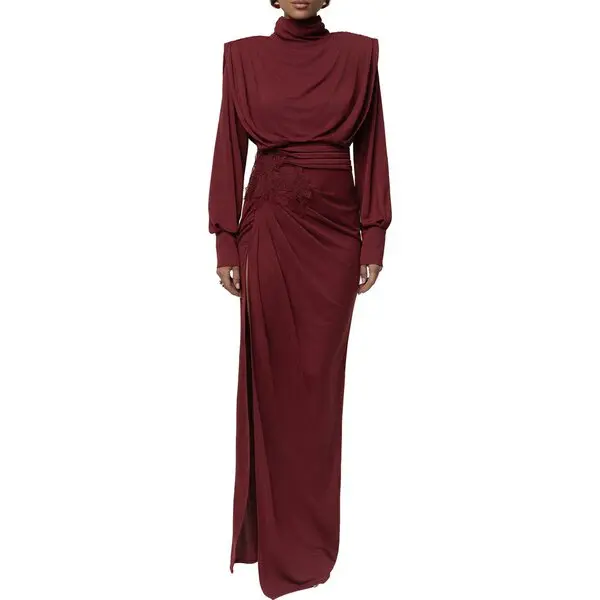 JLUXLABEL Radiance Long Sleeve Gown - Red