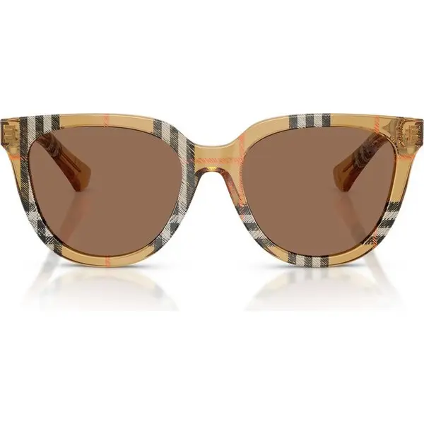 Burberry 53mm Phantos Sunglasses - Check Sand/dark Brown