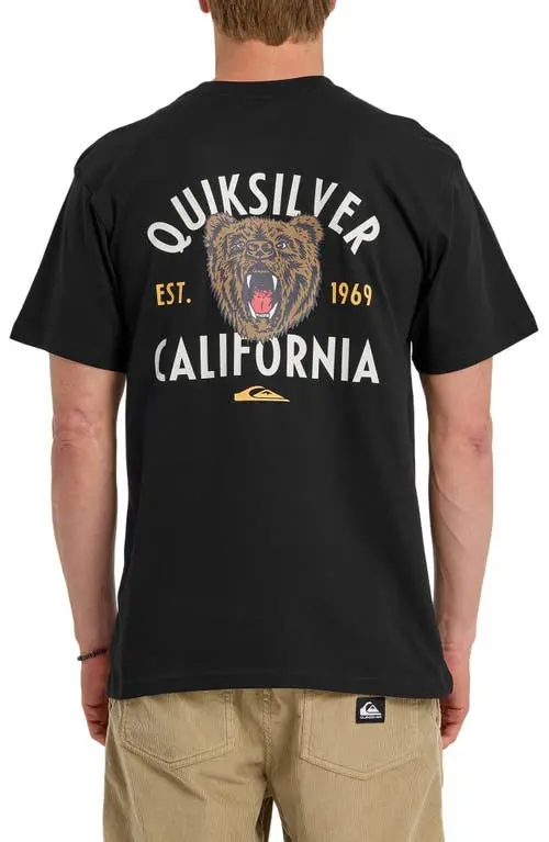 Quiksilver Ca Bear Cotton Graphic T-shirt - Black