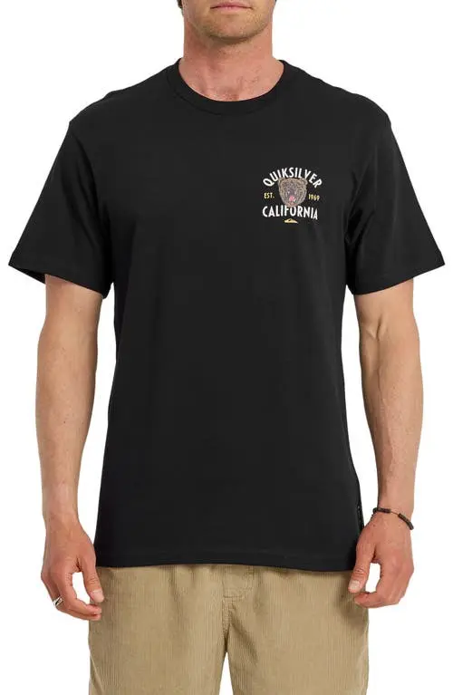 Quiksilver Ca Bear Cotton Graphic T-shirt - Black
