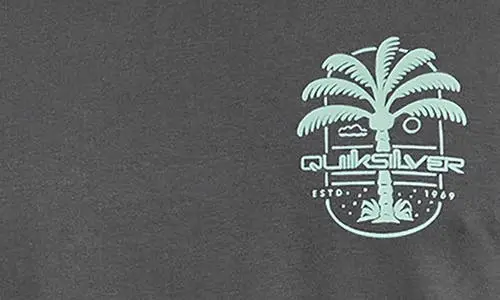 Quiksilver Uno Palm Cotton Graphic T-shirt - Iron Gate