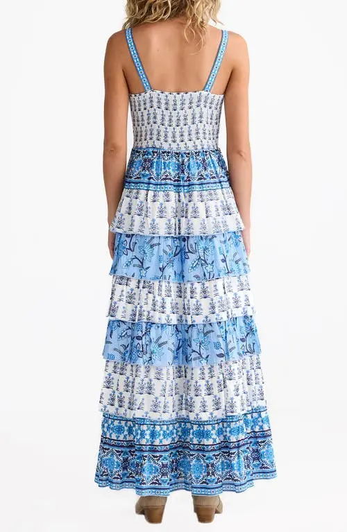 TALISMAN THE LABEL Paloma Mixed Print Cotton Maxi Dress