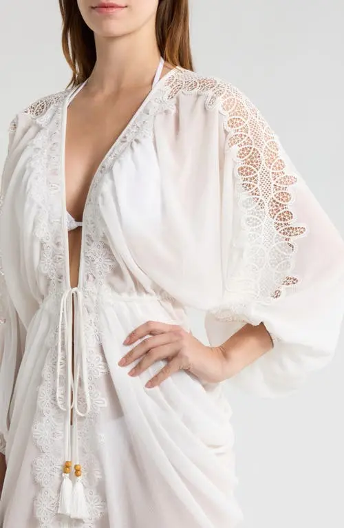 Ramy Brook Bernice Lace Trim Cover-up - White