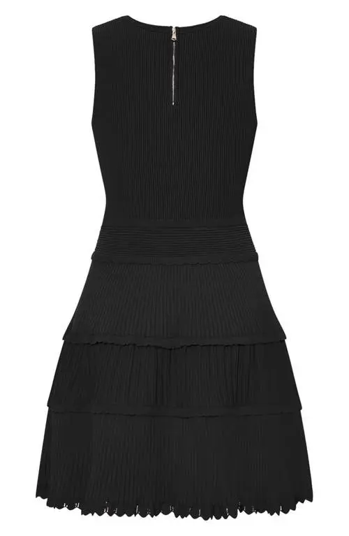 MILLY Suri Scallop Hem Tiered Knit Minidress