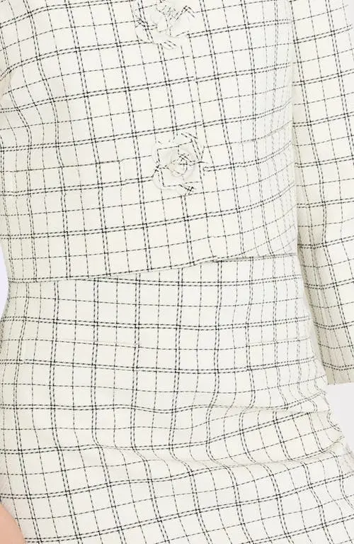MILLY Plaid Mini Skirt - White/black
