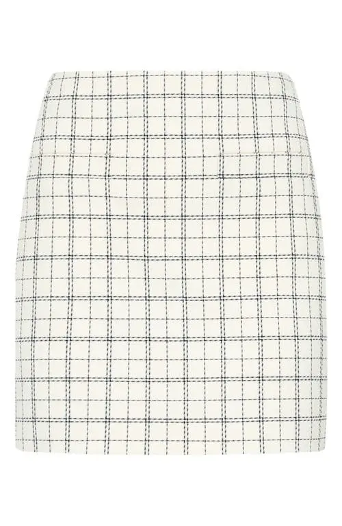 MILLY Plaid Mini Skirt - White/black