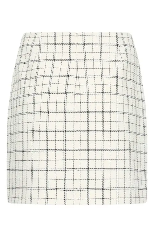MILLY Plaid Mini Skirt - White/black