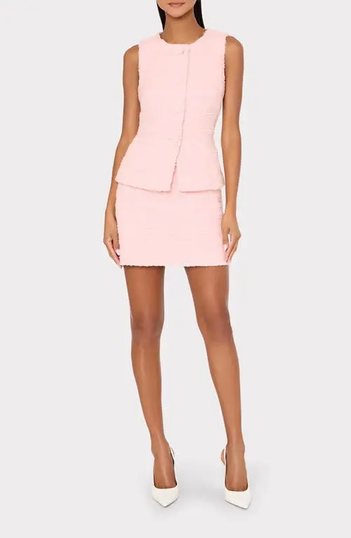 MILLY Briar Tweed Miniskirt - Blush