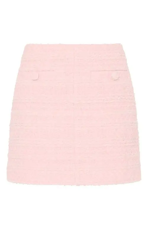 MILLY Briar Tweed Miniskirt - Blush