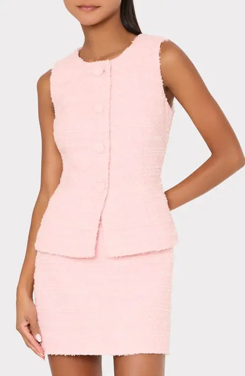 MILLY Briar Tweed Miniskirt - Blush