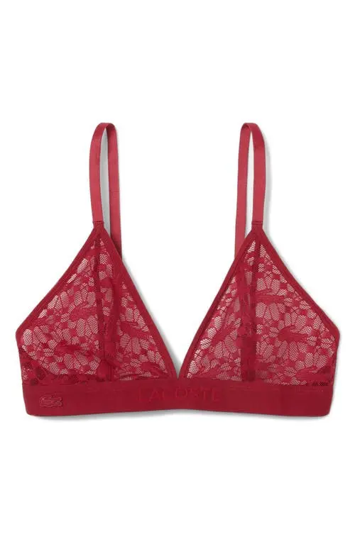 Lacoste Wireless Lace Bra - Bordeaux