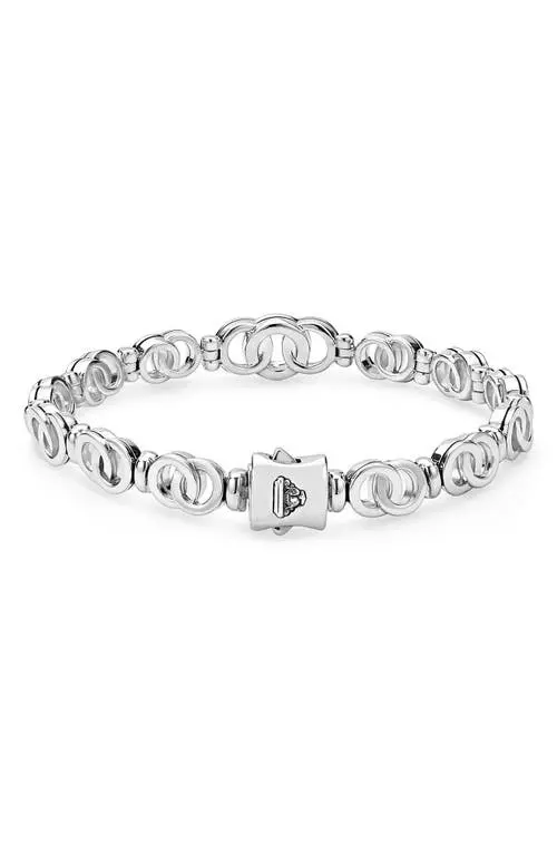 Lagos Signature Caviar Interlocking Diamond Taper Link Bracelet