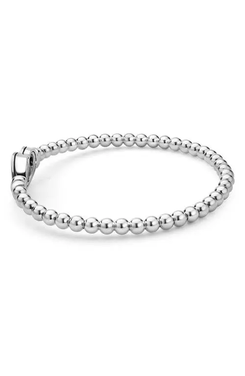 Lagos Signature Caviar Diamond Link Bracelet - Silver