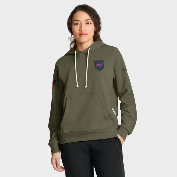 Nike Buffalo Bills 2025 Salute To Service Sideline Standard Issue Dri-fit Hoodie - Olive