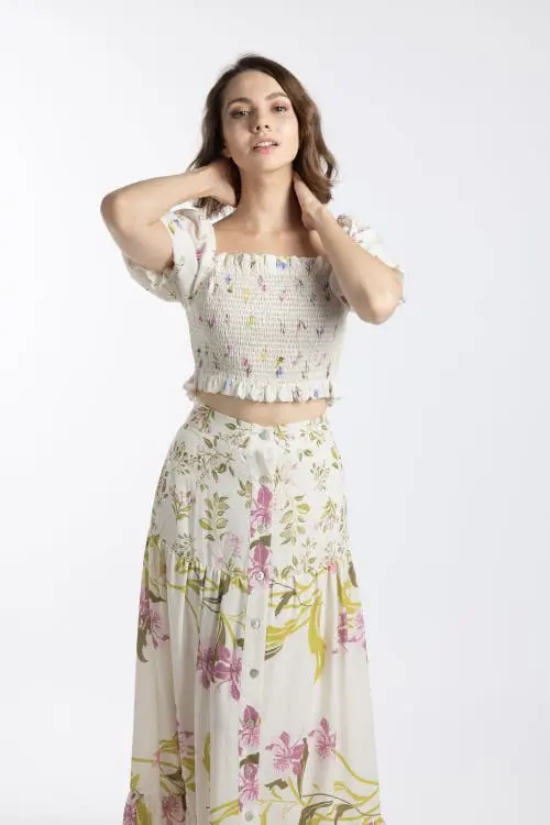 LE FAFO Reefa Top And Skirt Set