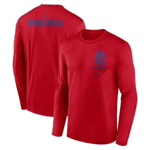 Nike Dominican Republic Baseball 2026 World Baseball Classic Legend Dri-fit Long Sleeve T-shirt - Red