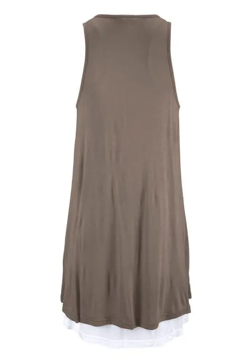 LASCANA Layered Look Sundress - Khaki