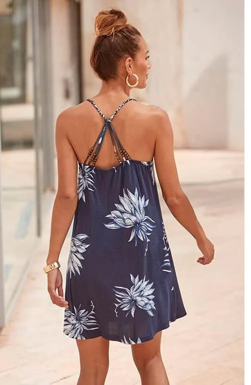 LASCANA Printed Beaded Strap Dress