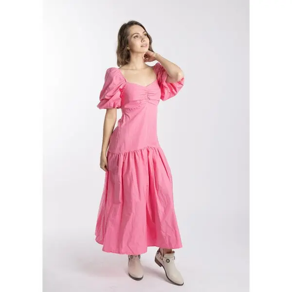 LE FAFO Nina Off-shoulder Midi Dress