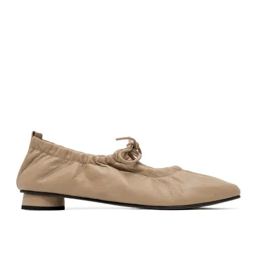ALTA Gemma Leather Flats - Almond