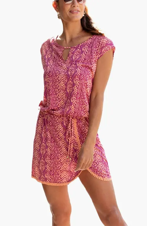 LASCANA Crochet Hem Mini Dress - Multi Print