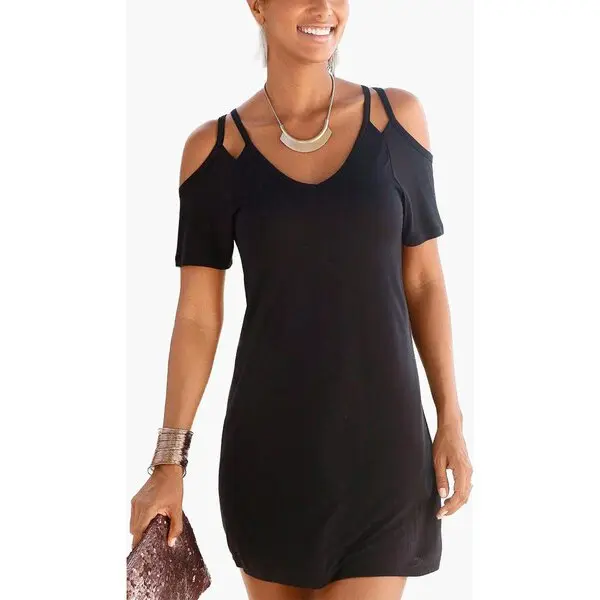 LASCANA Cold Shoulder Dress - Bk