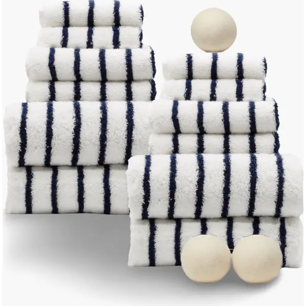 ITALIC Ultraplush Australian Cotton Towel Family Set - Dusk/white