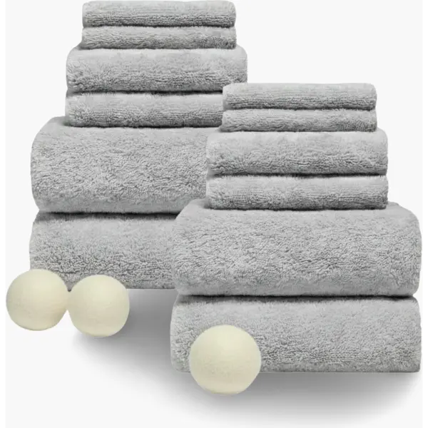 ITALIC Ultraplush Australian Cotton Towel Family Set - Light Gray