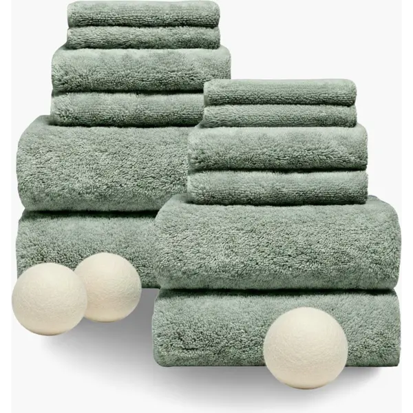 ITALIC Ultraplush Australian Cotton Towel Family Set - Sage