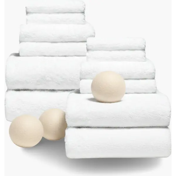 ITALIC Ultraplush Australian Cotton Towel 12-piece Family Set - White