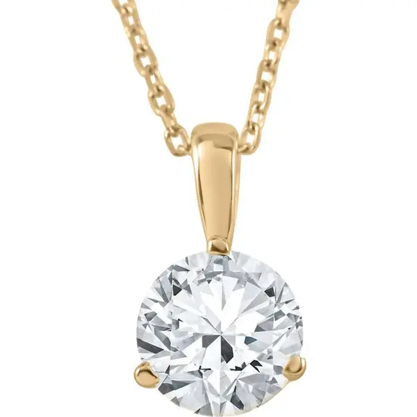 BLISS DIAMOND 3/4 Ct Solitaire Lab Grown Diamond Pendant - 14k Yellow Gold