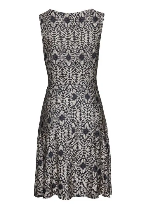 LASCANA Sleeveless Printed A-line Dress With Keyhole Detail