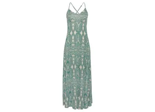 LASCANA Paisley Print Maxi Dress - Green Patterned