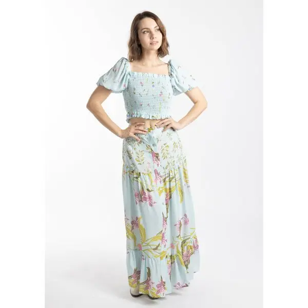 LE FAFO Floral Print Skirt Set