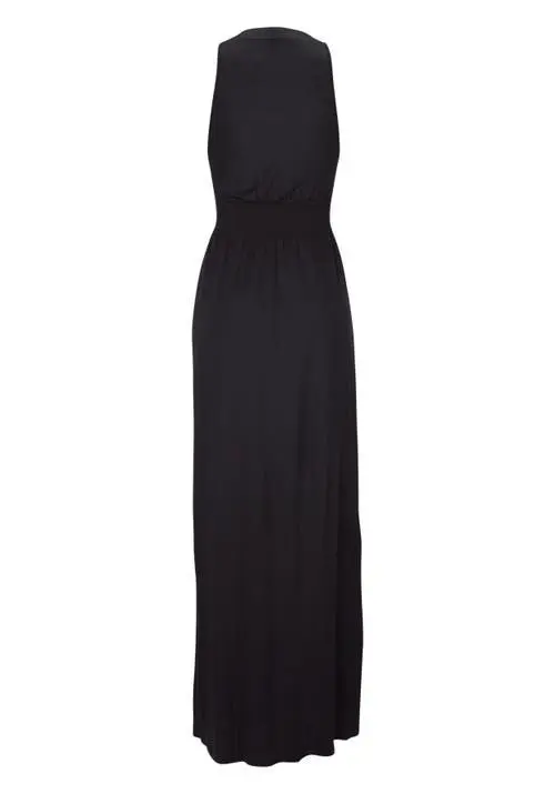 LASCANA Sleeveless Maxi Dress With Decorative Shoulder Straps - Black