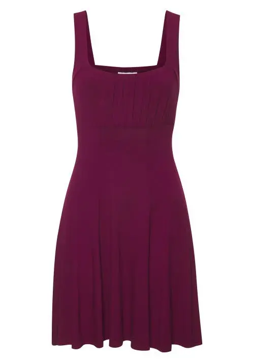 LASCANA Tank Dress With Empire Waist - Wine