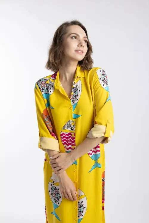 LE FAFO Printed Shirtdress