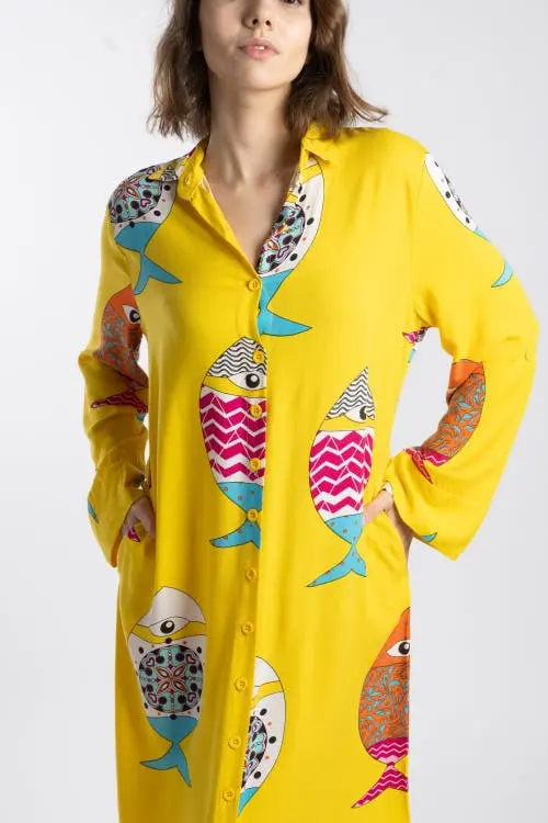 LE FAFO Printed Shirtdress