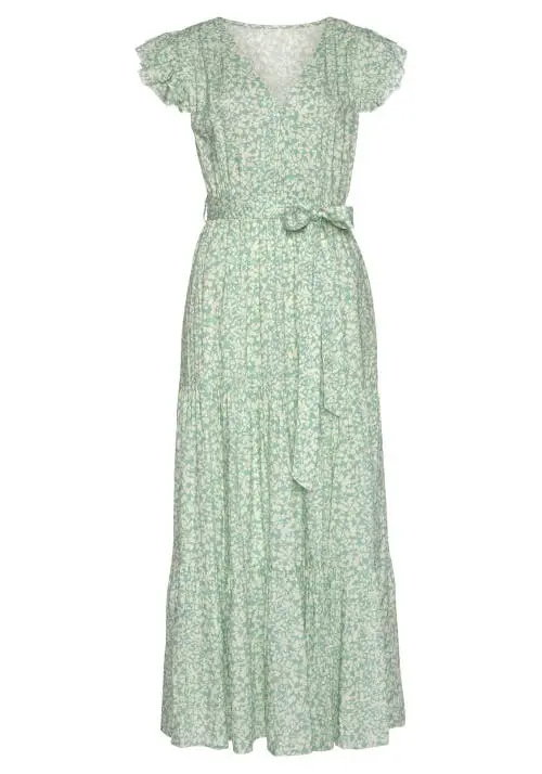 LASCANA Flutter Sleeve Maxi Dress