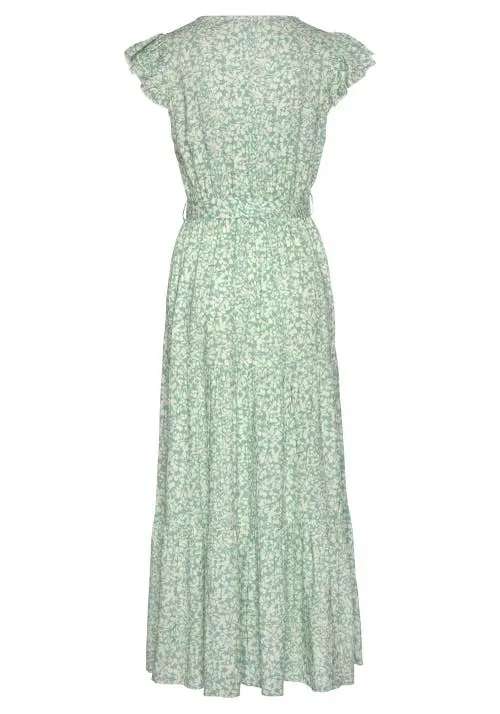 LASCANA Flutter Sleeve Maxi Dress