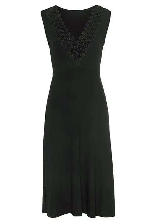LASCANA V-back Lace Accent Dress