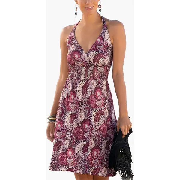 LASCANA Printed Halterneck A-line Dress