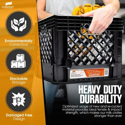 JUGGERNAUT STORAGE Milk Crate 2-pack 16 Quart